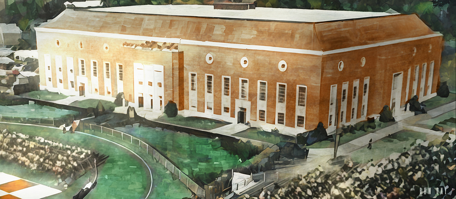 1940s Lewis Field and Gallagher Hall in Stillwater by Row One Brand ...