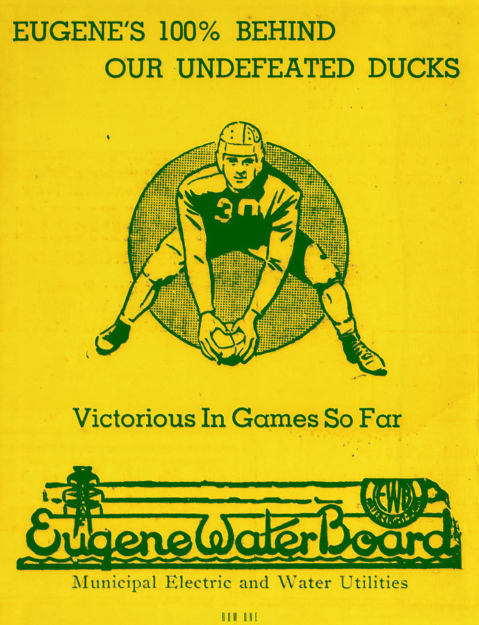 1940s Oregon Ducks Eugene Water Board Ad by Row One Brand Wall Art