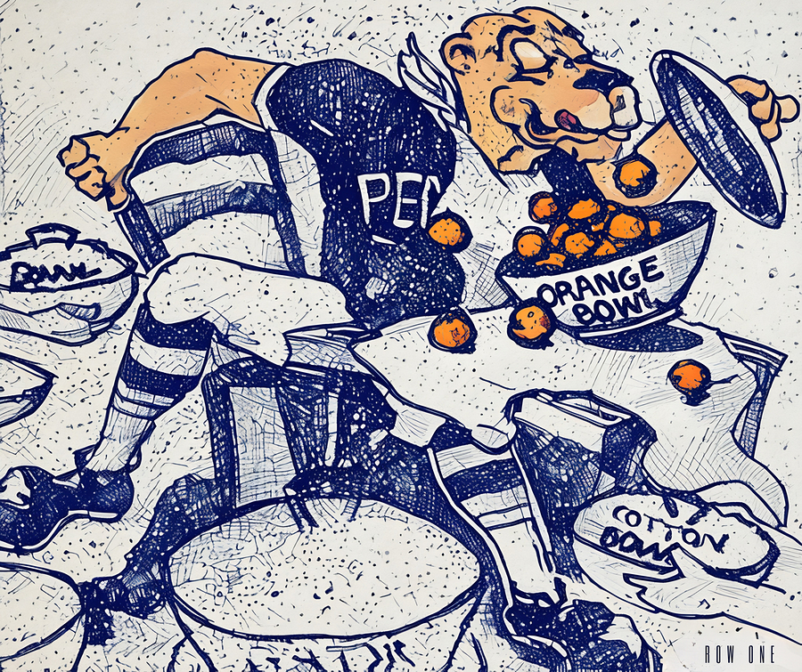 1968 Penn State Cartoon Art by Row One Brand Wall Art