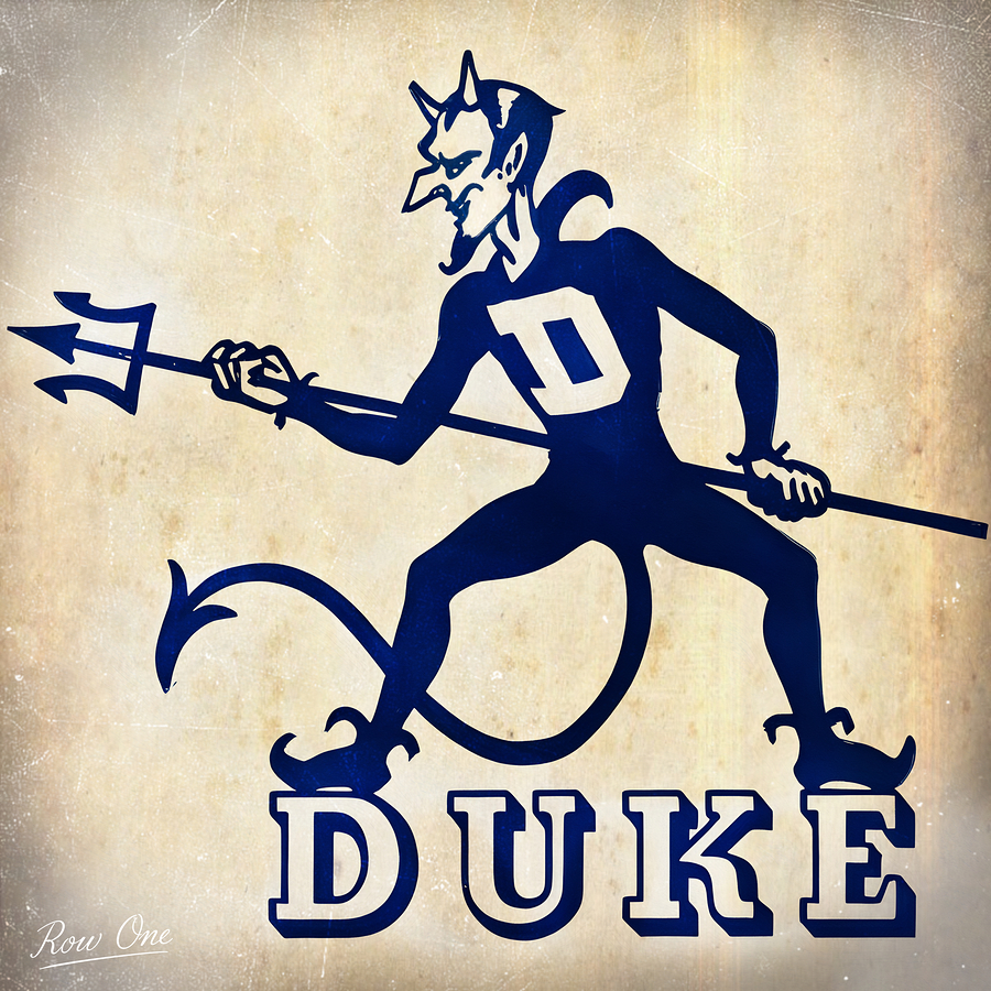 Vintage Duke Blue Devil Cartoon Art by Row One Brand Wall Art