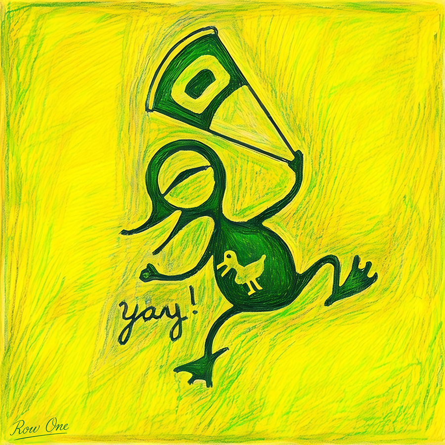 Vintage Oregon Duck Cheering Art by Row One Brand Wall Art