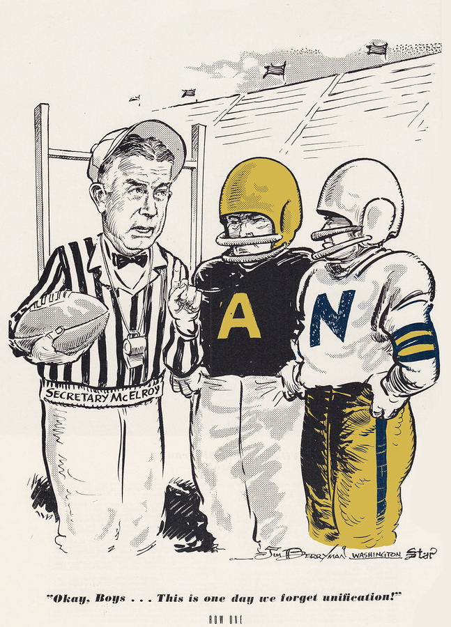 1959 Army Navy Football Cartoon Art by Row One Brand Wall Art