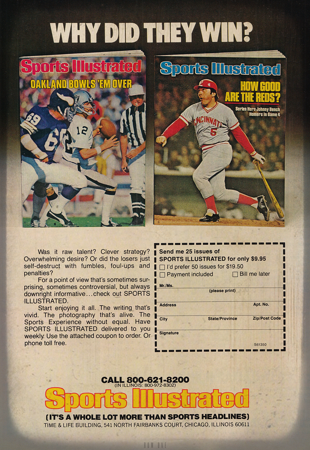 1977 Sports Illustrated Ad Wall Art by Row One Brand Wall Art