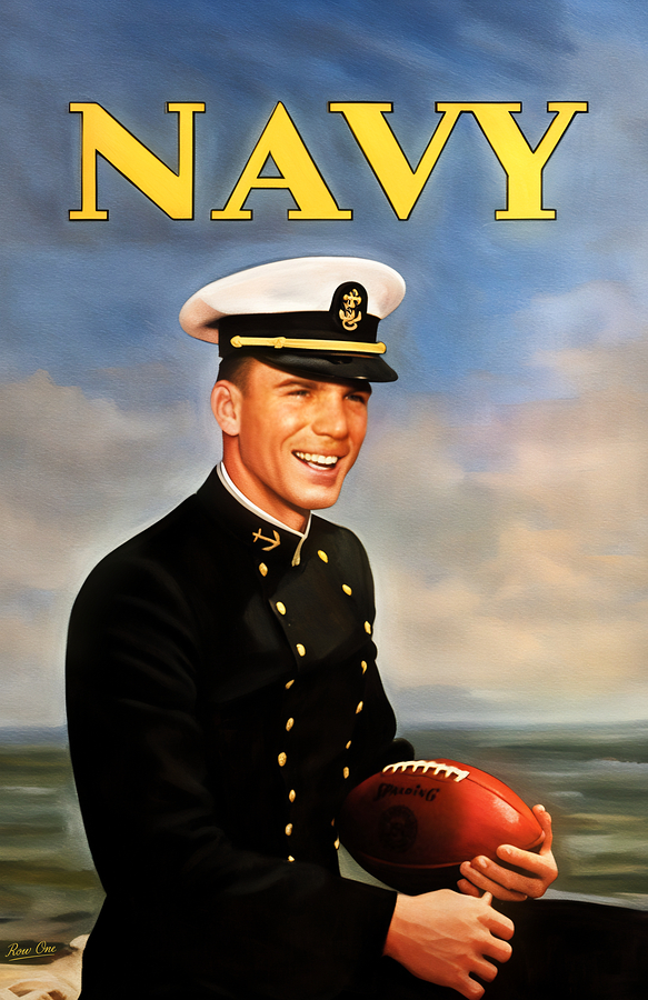 1964 Navy Roger Staubach Art by Row One Brand Wall Art