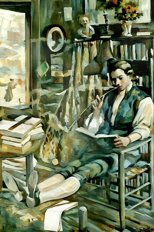 early 1900s art showing 1806 studying by Row One Brand Wall Art