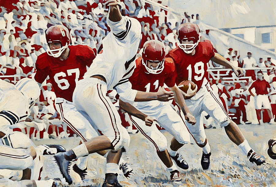 1963 Arkansas Razorbacks Football Art by Row One Brand Wall Art