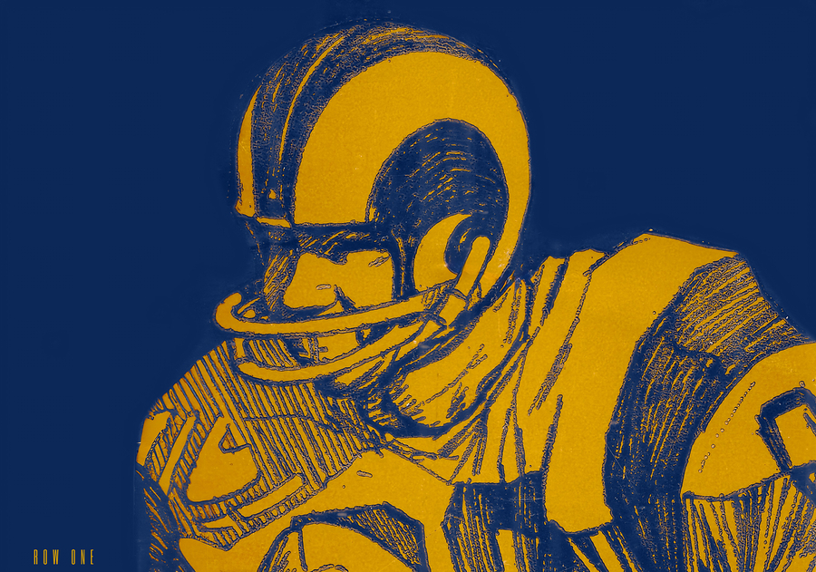 Vintage LA Rams Football Player Art by Row One Brand Wall Art