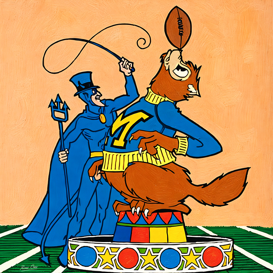 1968 Duke Michigan Cartoon Art by John Furlow by Row One Brand Wall Art