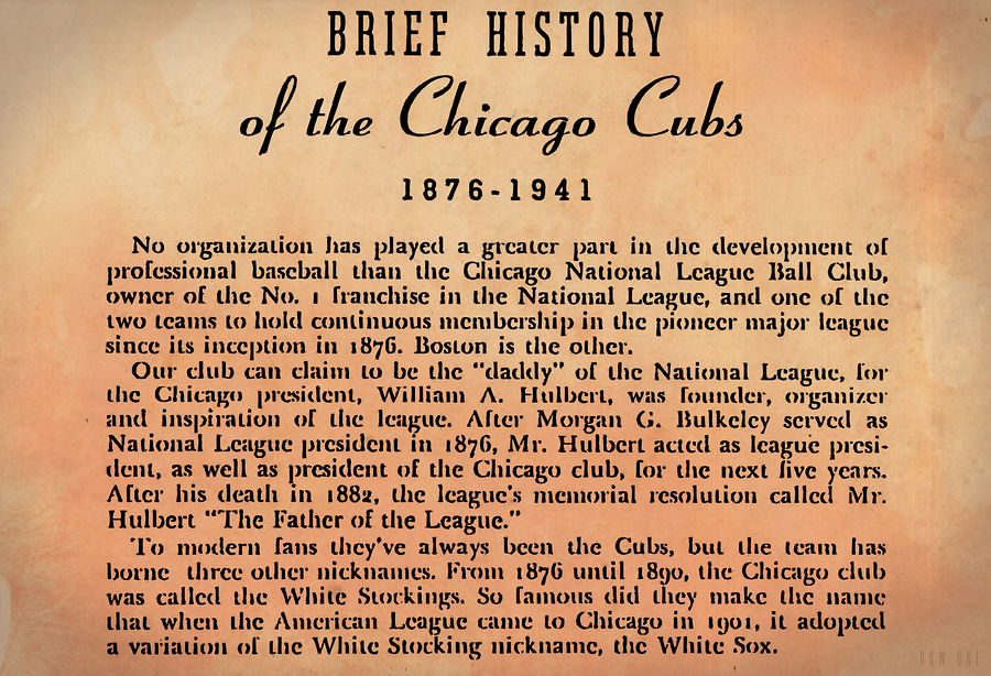 1941 Chicago Cubs History by Row One Brand Wall Art