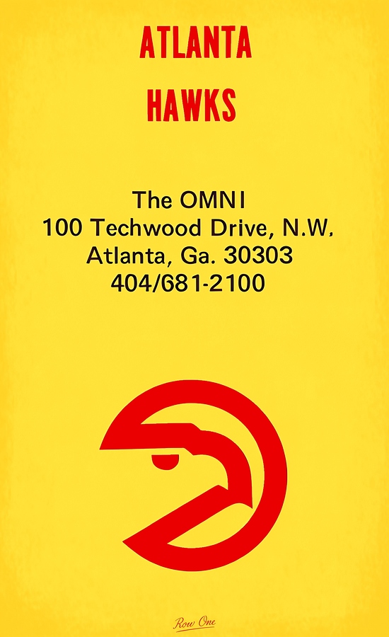 1970s Atlanta Hawks Omni Address Art by Row One Brand Wall Art