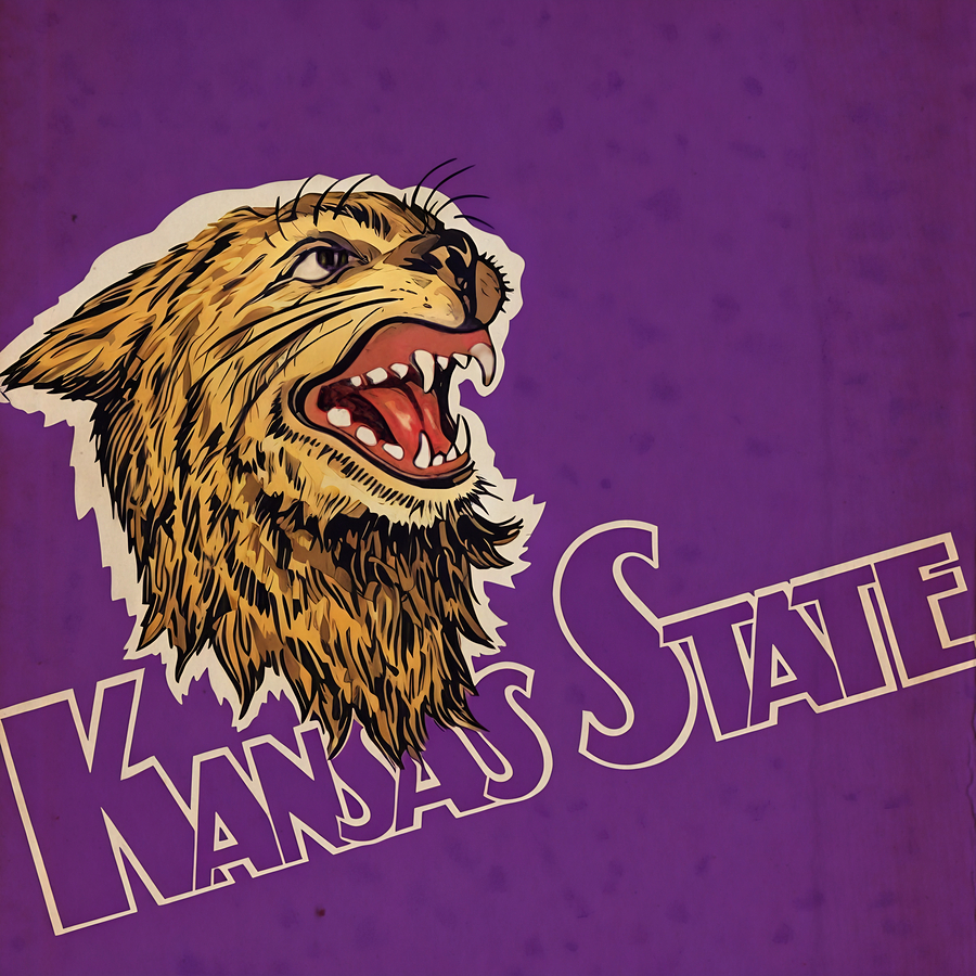 1930s Kansas State Wildcat Art by Row One Brand Wall Art