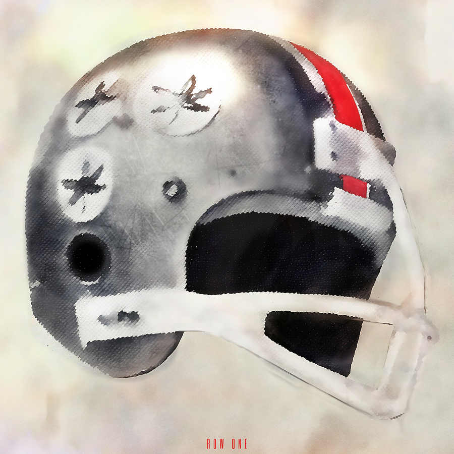 throwback ohio state helmet art by Row One Brand Wall Art