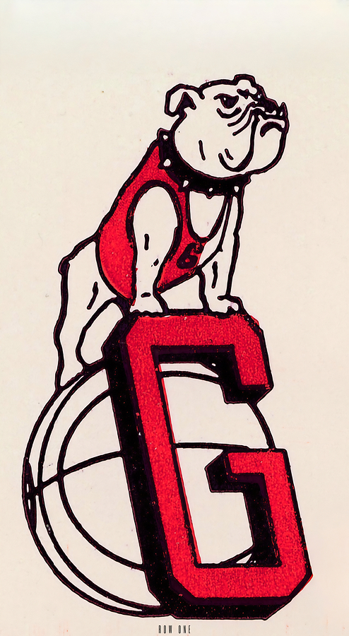1976 Georgia Bulldog Basketball Art by Row One Brand Wall Art