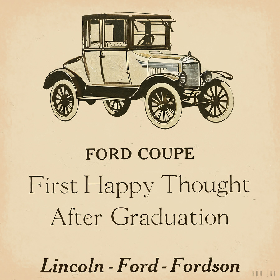 early 1900s ford car ad by Row One Brand Wall Art