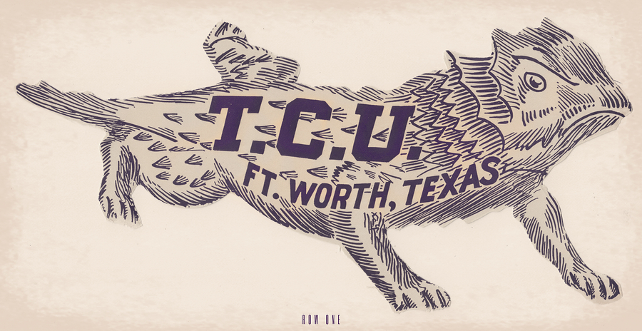 Vintage TCU Ft. Worth Art by Row One Brand Wall Art