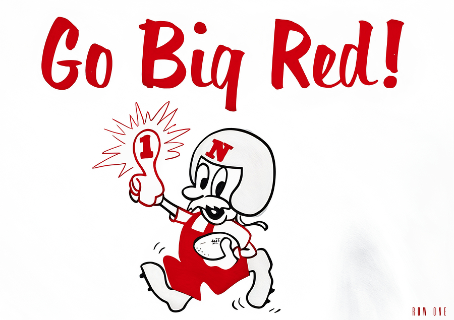 1970s Nebraska Go Big Red Art by Row One Brand Wall Art