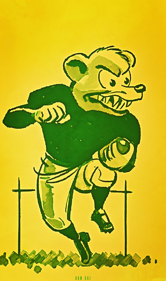 1955 Baylor Bear Cartoon Art by Row One Brand Wall Art