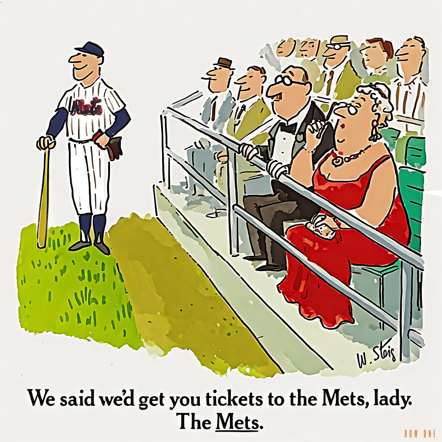 1960s Mets Cartoon Art by Row One Brand Wall Art