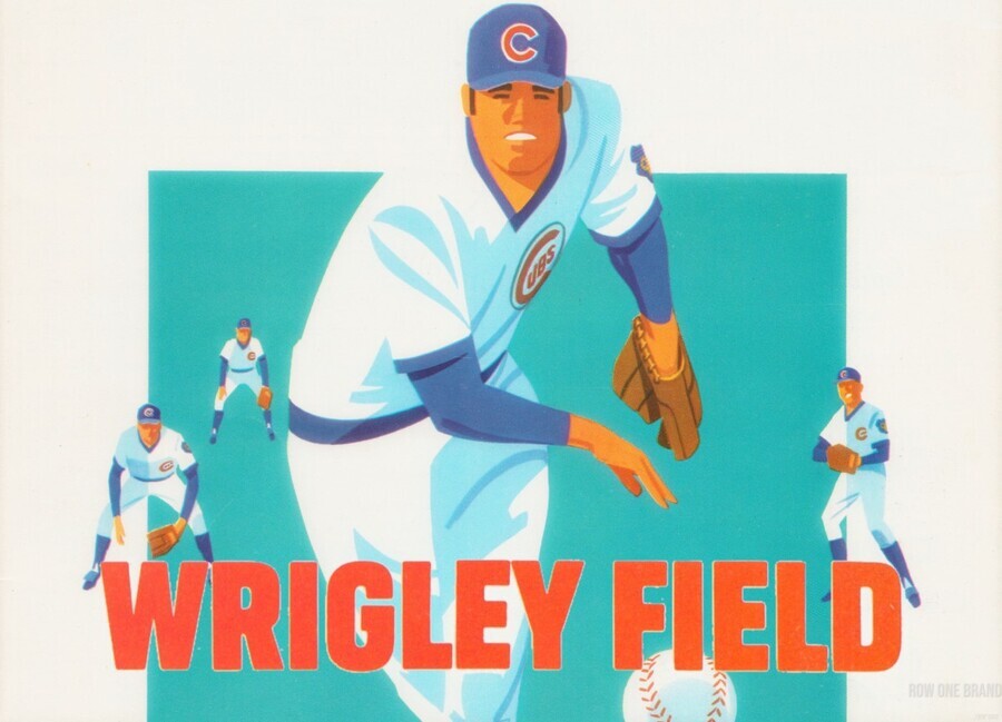 Vintage Chicago Cubs Wrigley Field Art by Row One Brand Wall Art