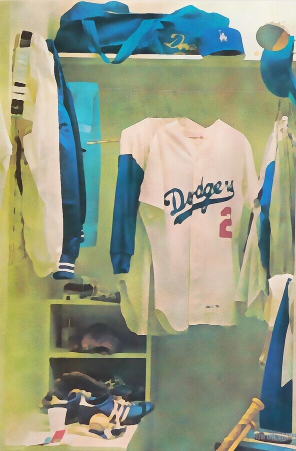 LA Dodgers Baseball Locker Room Art by Row One Brand Wall Art