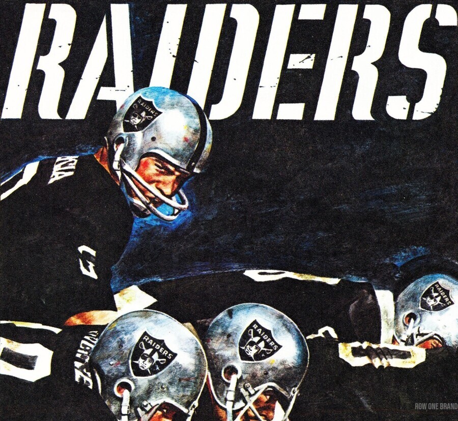 artist merv corning raiders football art by Row One Brand Wall Art