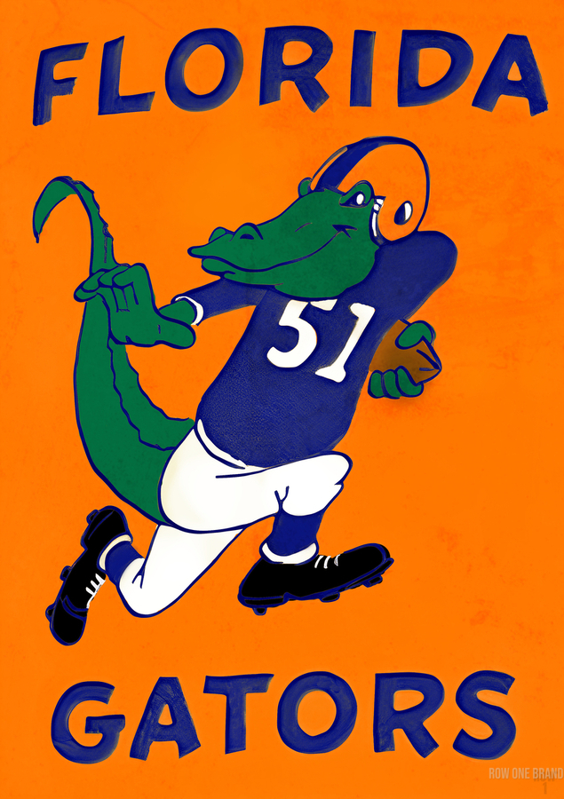 1951 Florida Gator Football Art by Row One Brand Wall Art