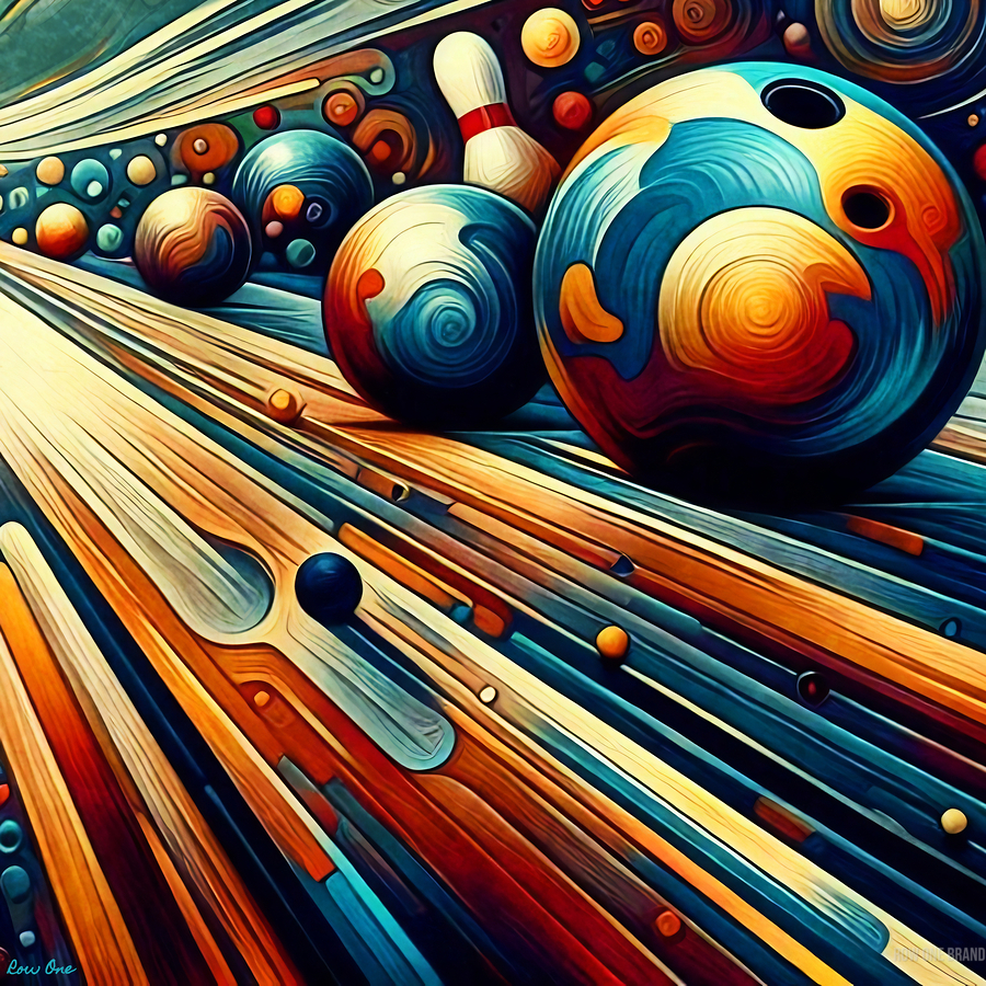 Abstract Bowling Alley AI Art by Row One Brand Wall Art