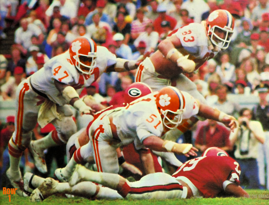 1970s clemson georgia football art by Row One Brand Wall Art