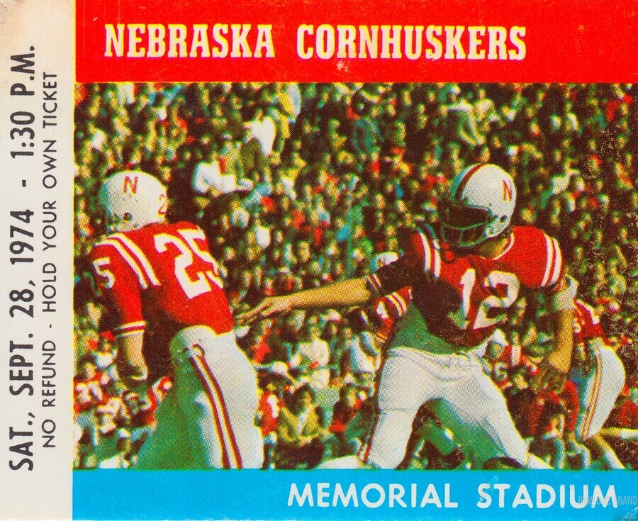 1974 Nebraska Ticket Remix by Row One Brand Wall Art