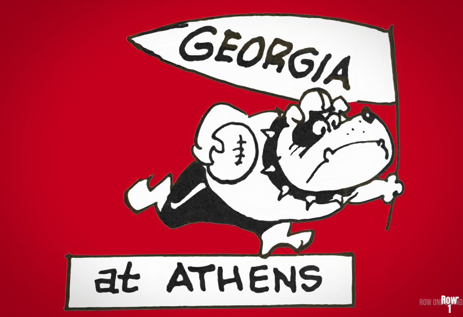 Vintage Georgia Bulldog Throwback Art by Row One Brand Wall Art