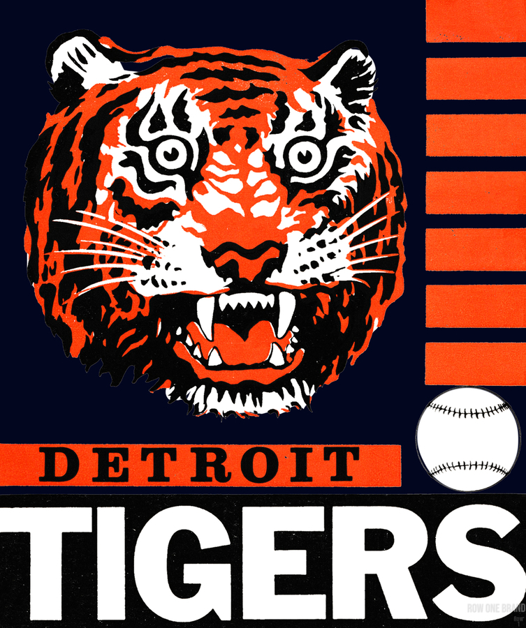 Vintage 1964 Detroit Tigers Art by Row One Brand Wall Art