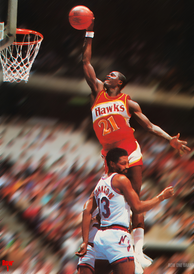 Dominique Wilkins 3D Dunk Art by Row One Brand Wall Art