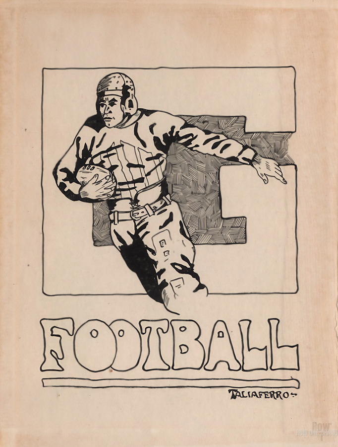 Early 1900s Georgia Cartoon Football Art by Row One Brand Wall Art