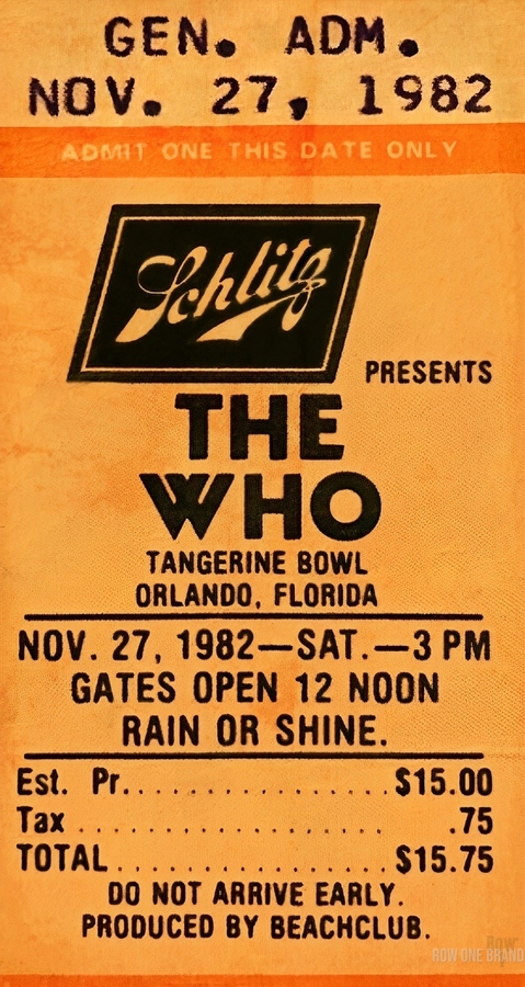 1982 The Who Concert Ticket Stub Art by Row One Brand Wall Art