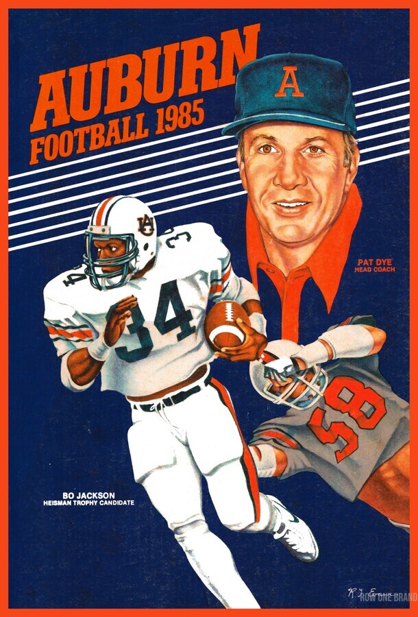 1985 auburn football poster by Row One Brand Wall Art