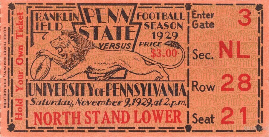 game room decor ideas 1929 pennsylvania penn state ticket canvas by Row ...