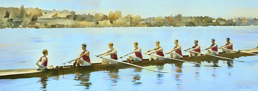 harvard rowing art late 1800s by Row One Brand Wall Art