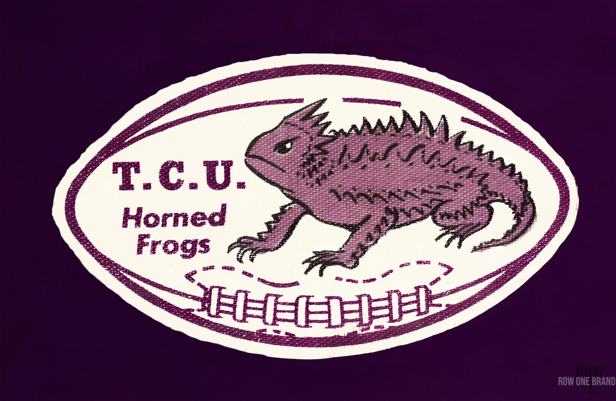Vintage TCU Horned Frog Football Art by Row One Brand Wall Art