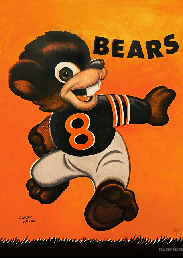 Jerry Keefe Chicago Bears Cartoon Art by Row One Brand Wall Art