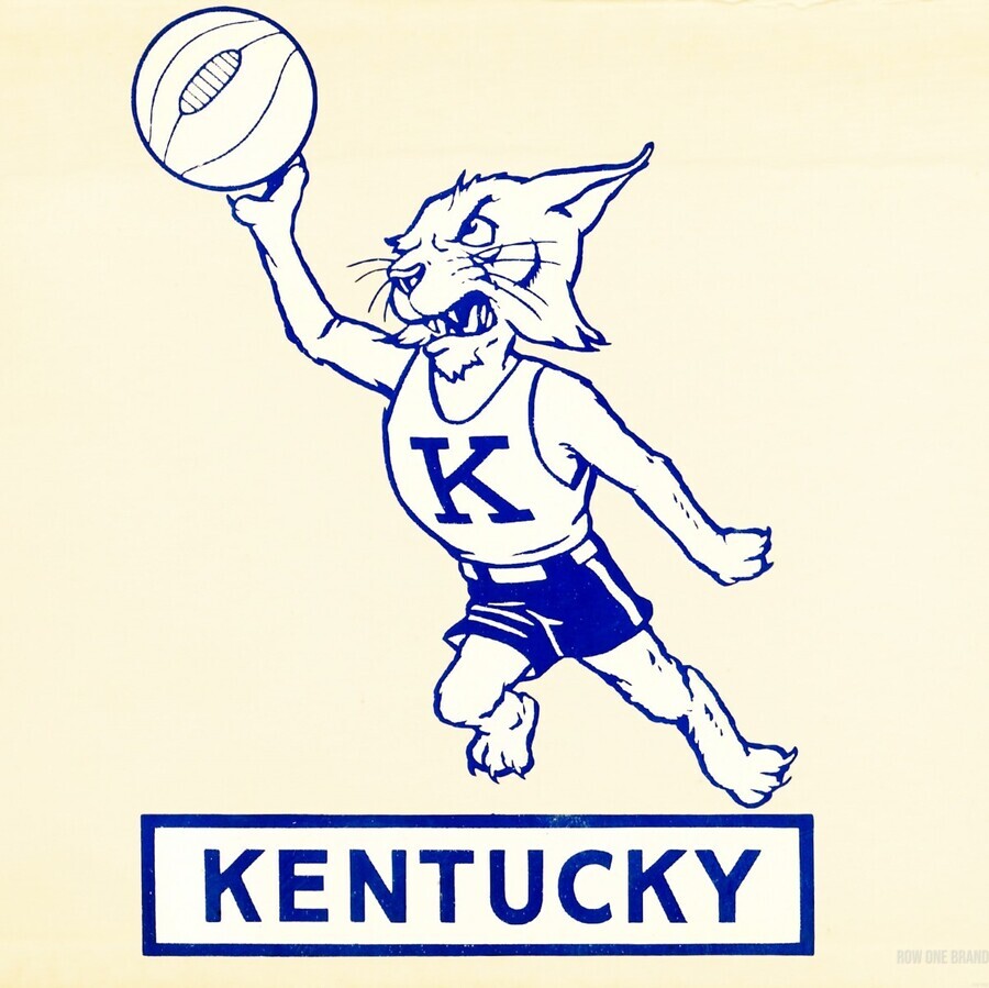 kentucky wildcats vintage basketball art by Row One Brand Wall Art