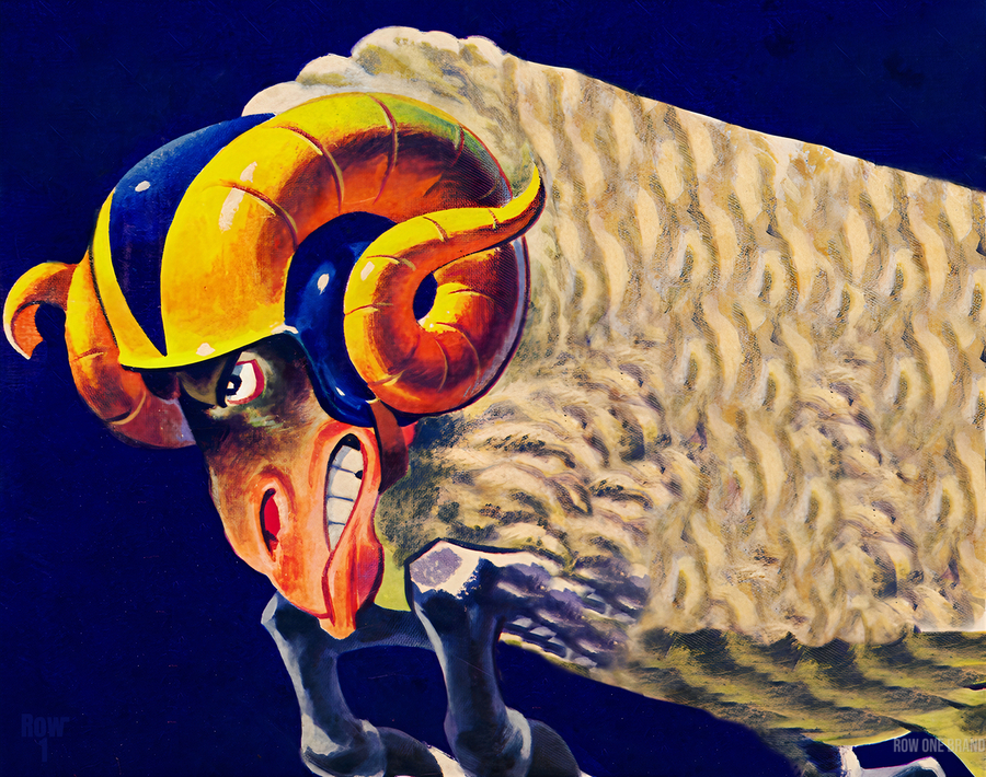 Sixties LA Rams Remix Art by Row One Brand Wall Art