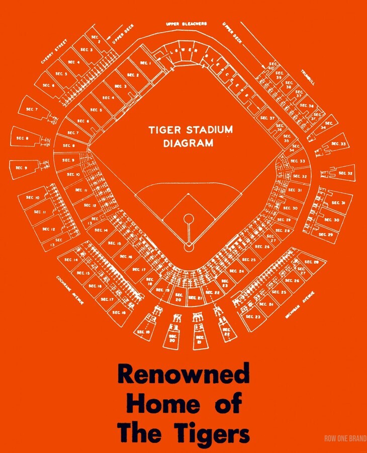 maps tiger stadium diagram row 1 by Row One Brand Wall Art