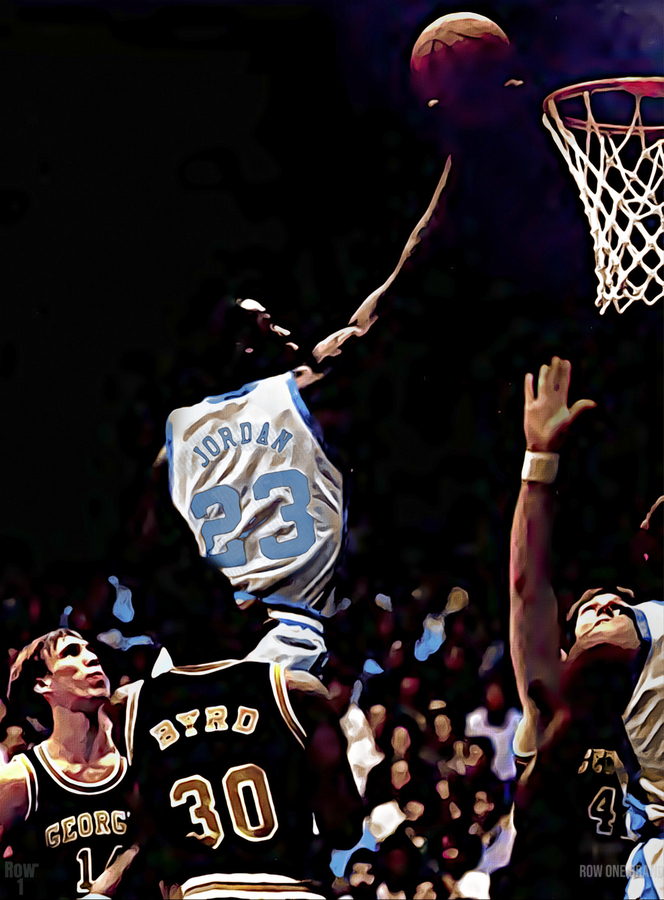 Michael Jordan UNC Lay Up Art by Row One Brand Wall Art