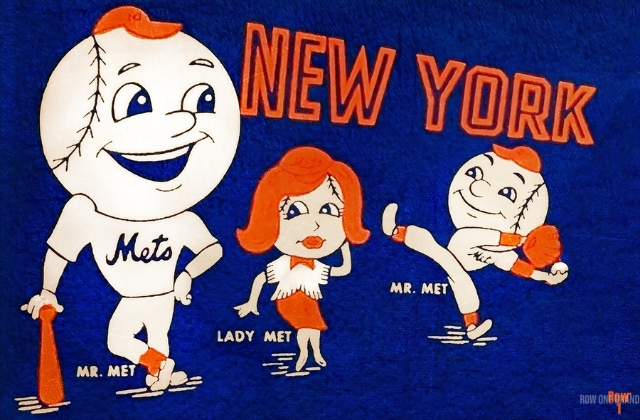 Vintage New York Mets Mr. Met and Lady Met Art by Row One Brand Wall Art