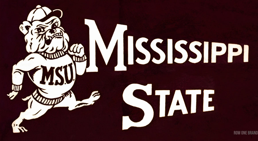 Vintage Mississippi State Bulldog Art by Row One Brand Wall Art