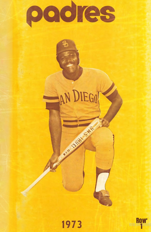1973 Nate Colbert San Diego Padres Art by Row One Brand Wall Art