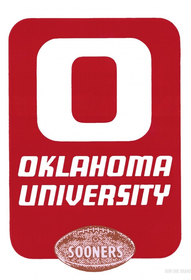 Circa 1956 Oklahoma Sooners Art by Row One Brand Wall Art