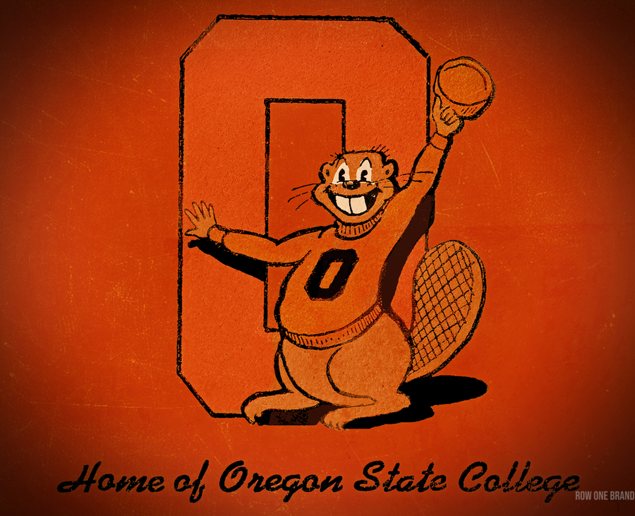Vintage Fifties Oregon State Beaver Art by Row One Brand Wall Art
