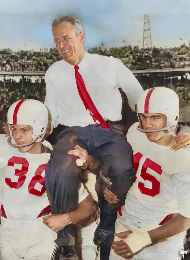1956 OU Sooners Football Bud Wilkinson Gets Ride by Row One Brand Wall Art
