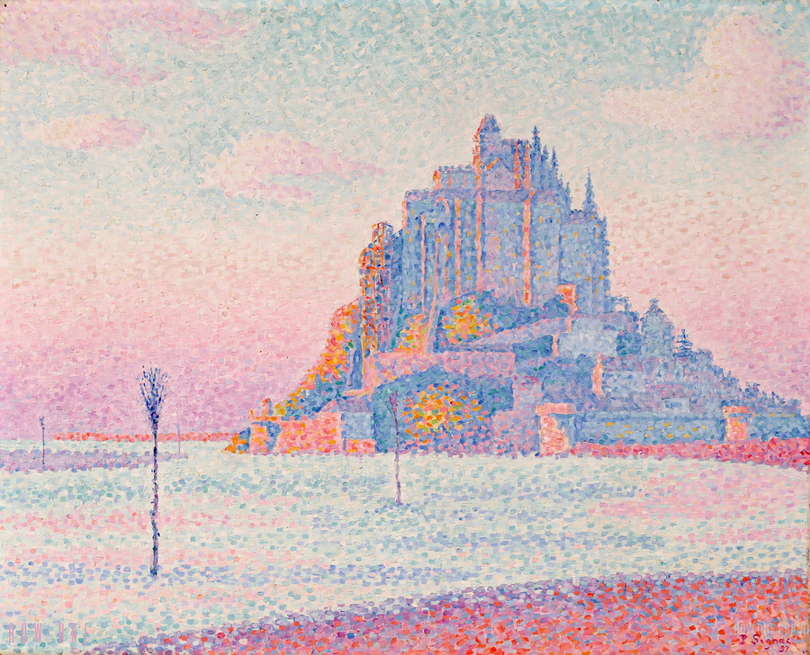 paul signac art mont saint michel by Row One Brand Wall Art
